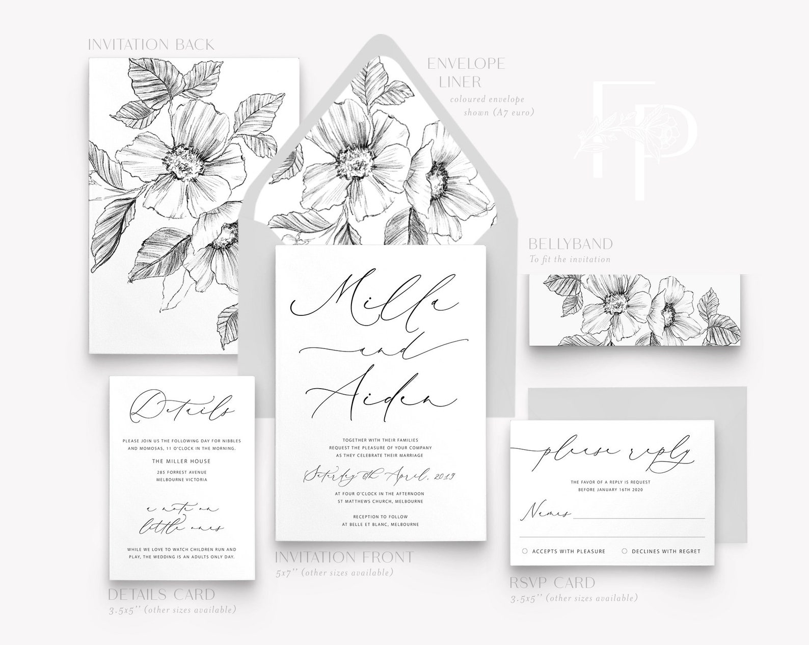 Simple White Wedding Invitation Suite, Textured Wedding Invitation ...