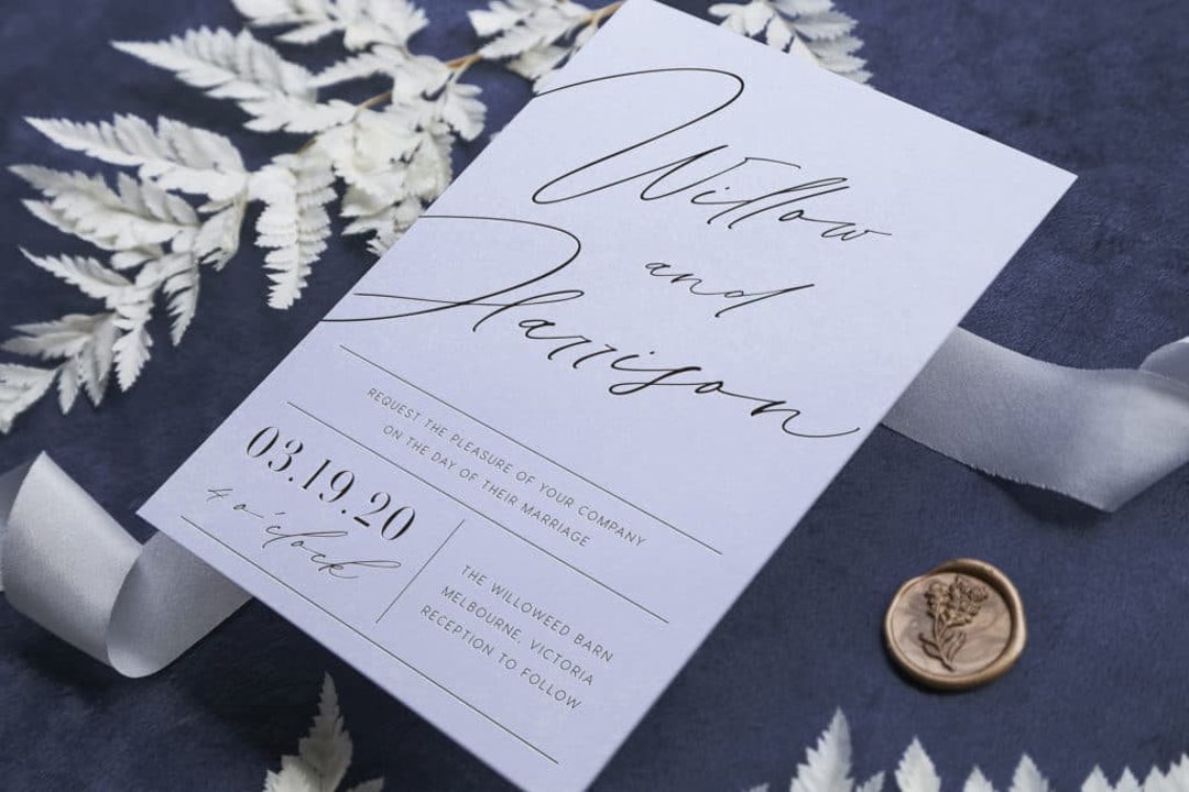 Simple White Wedding Invitation Suite, White Wedding Invitation ...