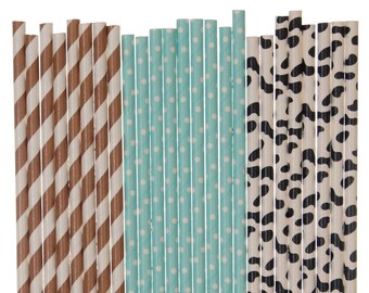 Cow print straws | Etsy