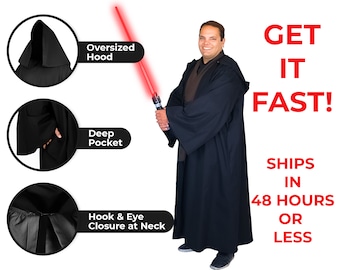 Jedi Style Robe With Oversized Hood & Pockets Star Wars - Etsy