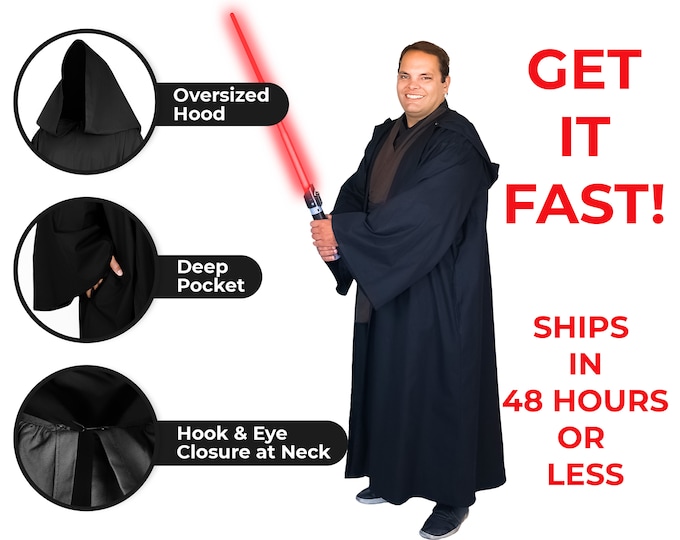 Sith Style Robe With Oversized Hood & Pockets, Cosplay Multi-character ...