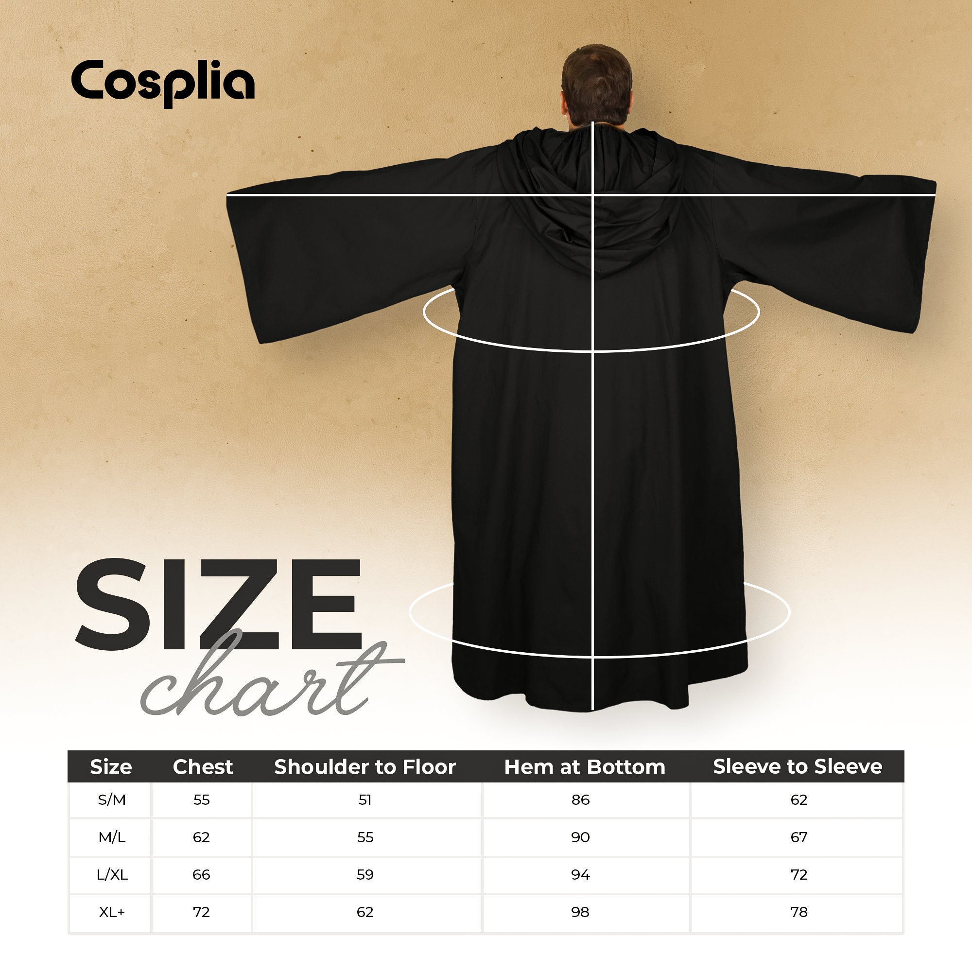 Black Robe With Oversized Hood & Pockets Cosplay - Etsy