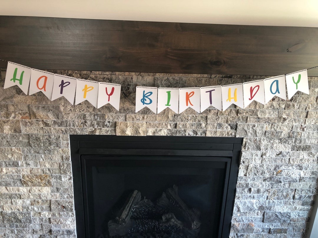 Happy Birthday Banner READY TO Ship-birthday Banner, Rainbow Birthday ...