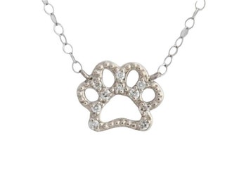 Diamond Dog Paw Necklace - Etsy
