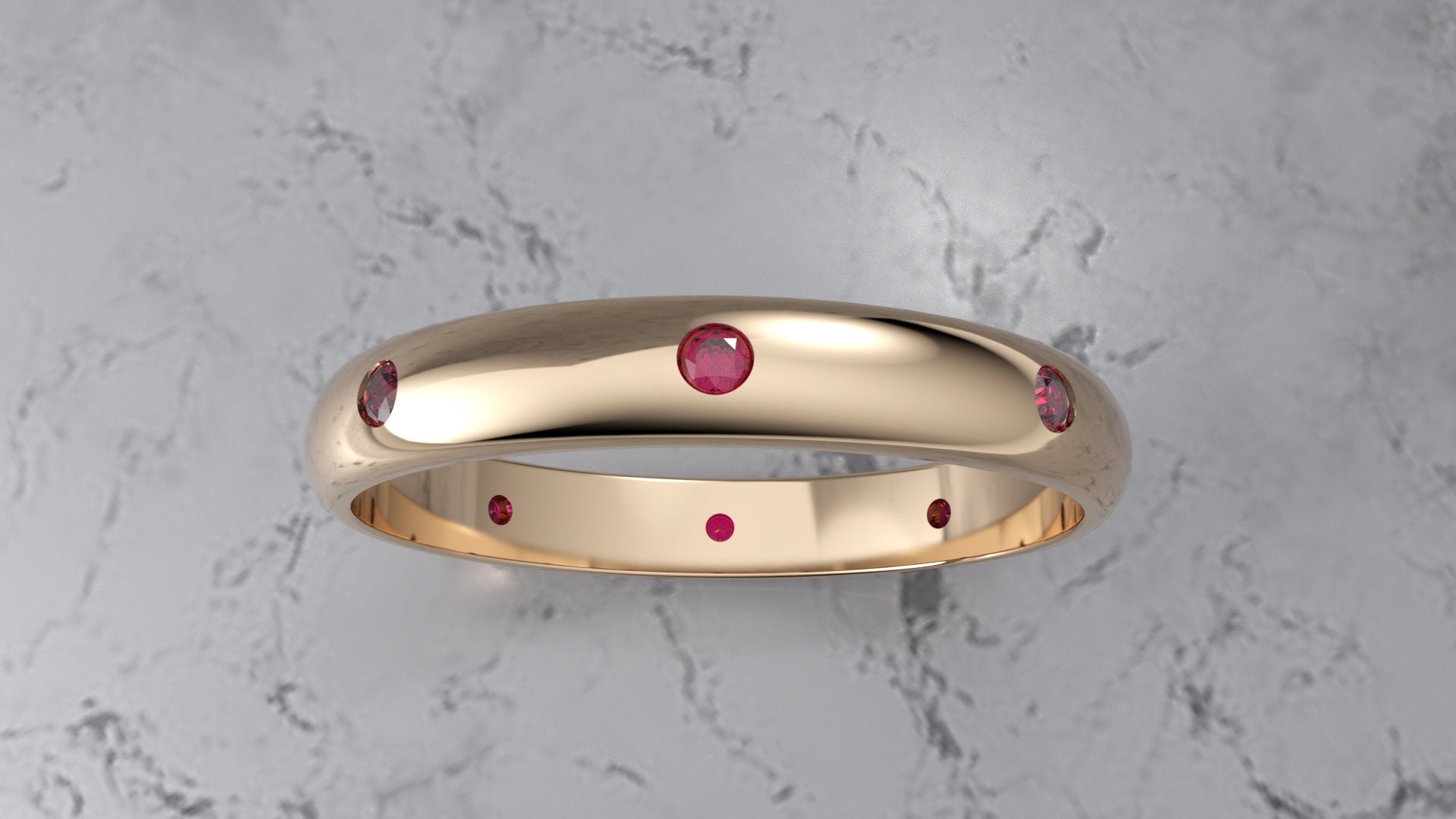Ruby Ring Custom-made Gypsy / Flush Set 14K Gold Ring - Etsy UK
