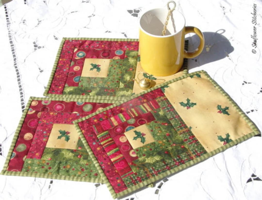 Log Cabin Mug Rugs Pattern - Etsy