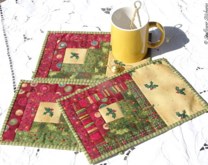 Log Cabin Cross Mug Rug Pattern - Etsy Canada