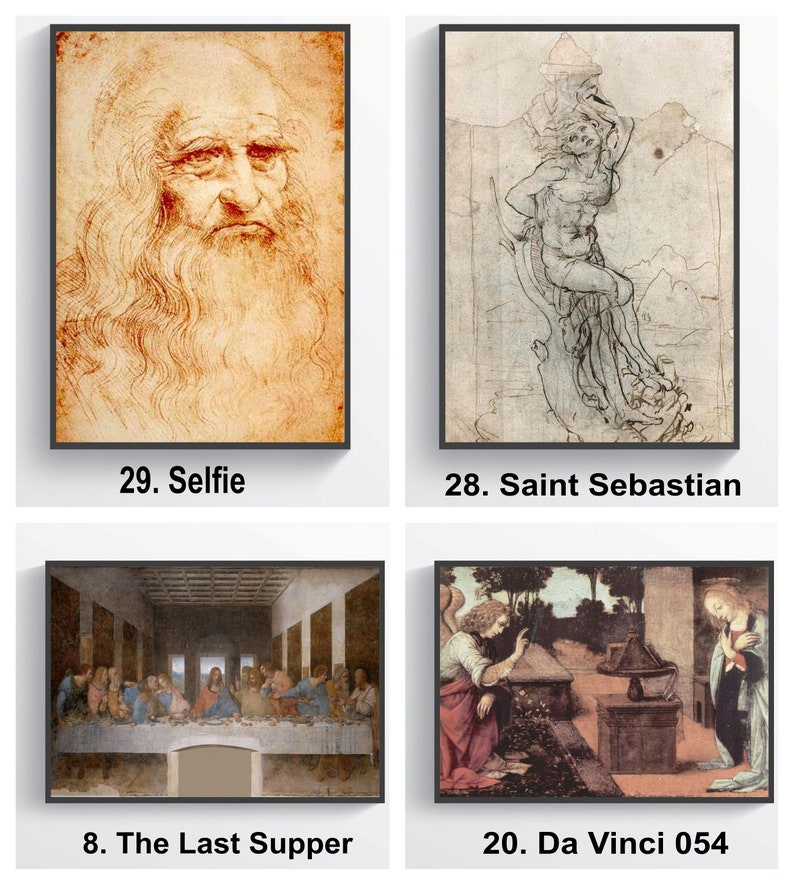 Leonardo Da Vinci Art Collection Reproduction of Classic Painting Photo ...