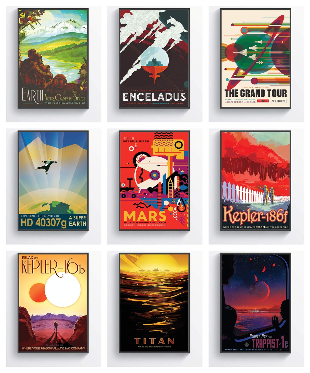 Digital File JPG + PDF NASA Visions of the Future Series Posters Print ...