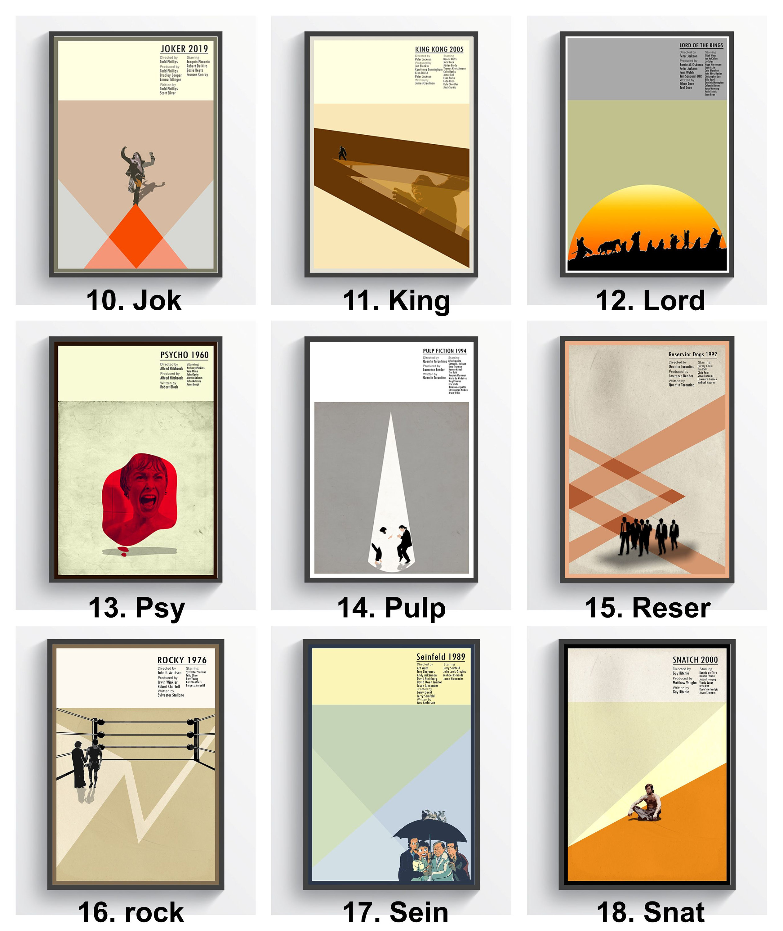 Digital File JPG + PDF Minimalist Movie Poster Art Print Movie Wall Art ...