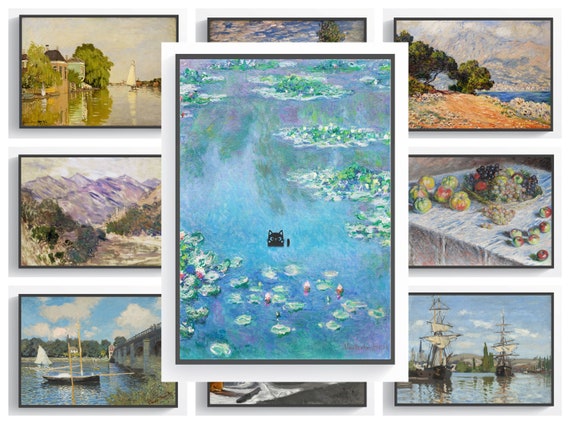 Digital File Claude Monet Art Reproduction Monet Waterlily Cat | Etsy