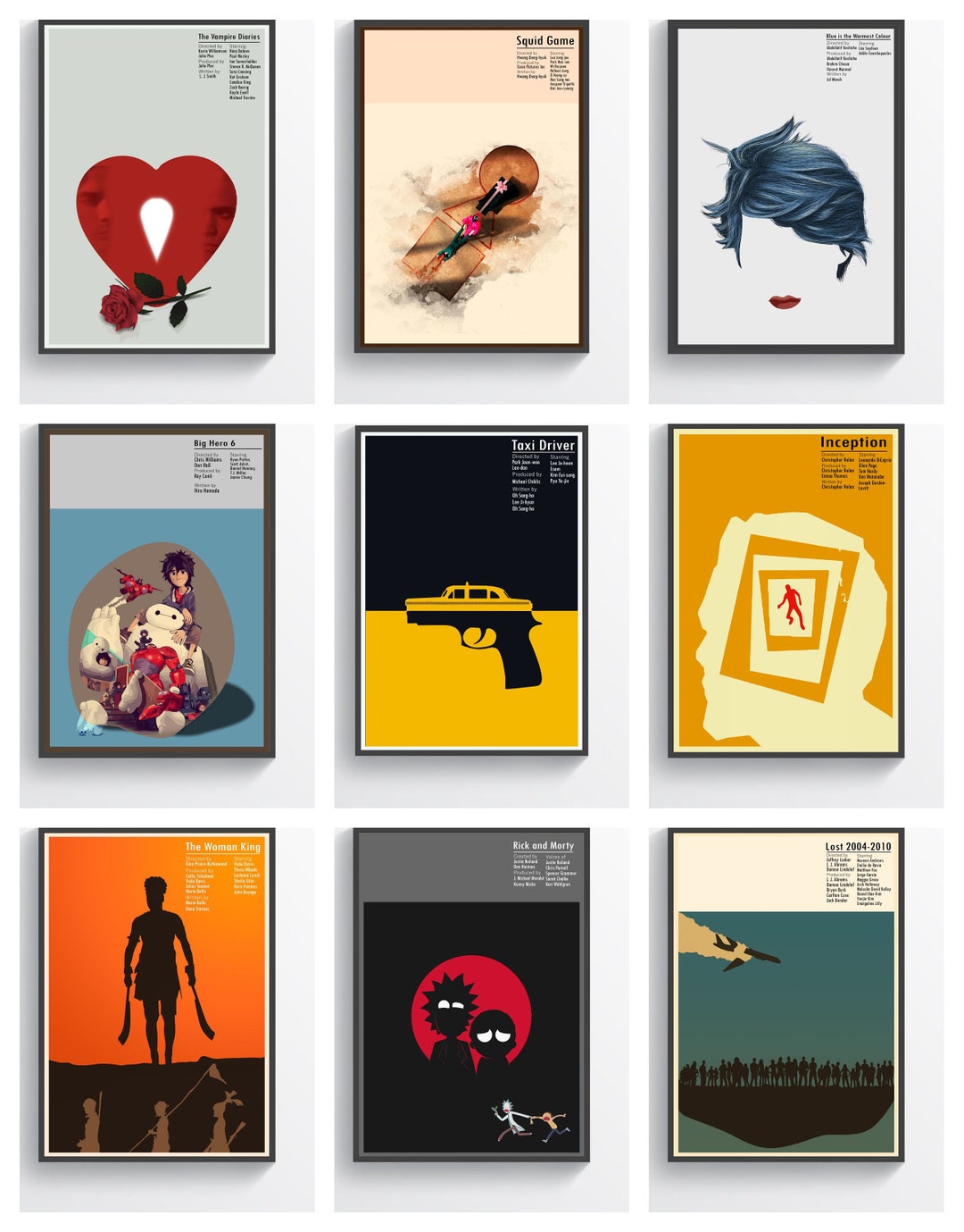 Minimalist Movie TV Poster Art Print Custom Movie Wall Art, Movie Home ...