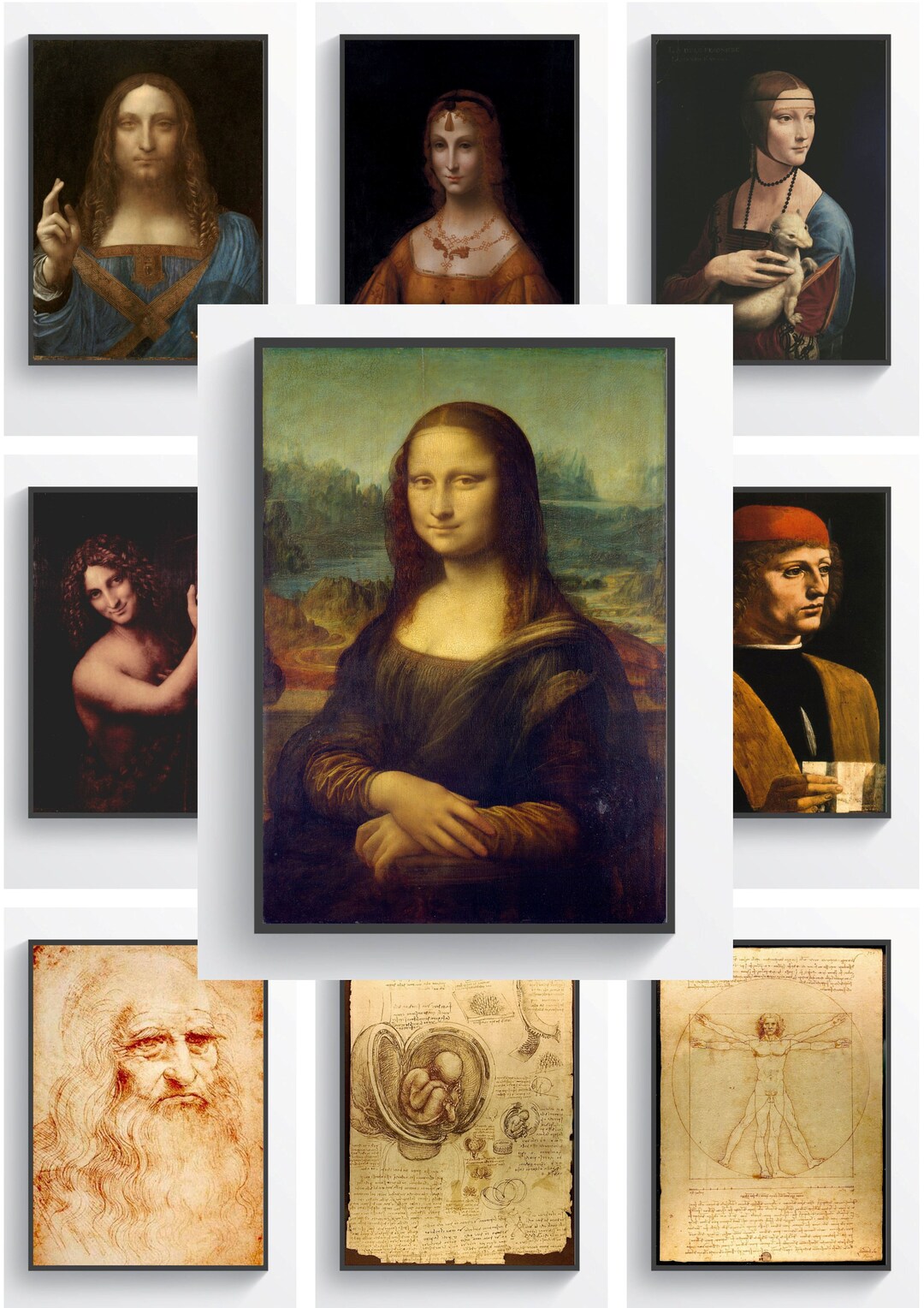 Leonardo Da Vinci Art Collection Reproduction of Classic Painting Photo ...