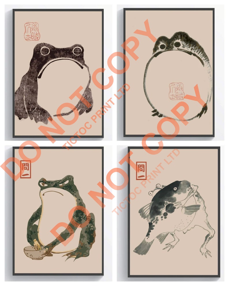Japan Art Matsumoto Hoji Frog Art Print Japanese Woodblock Wabi Sabi ...