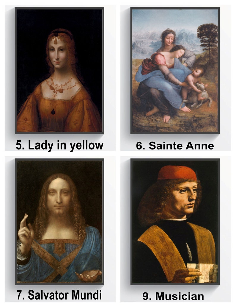 Leonardo Da Vinci Art Collection Reproduction of Classic Painting Photo ...