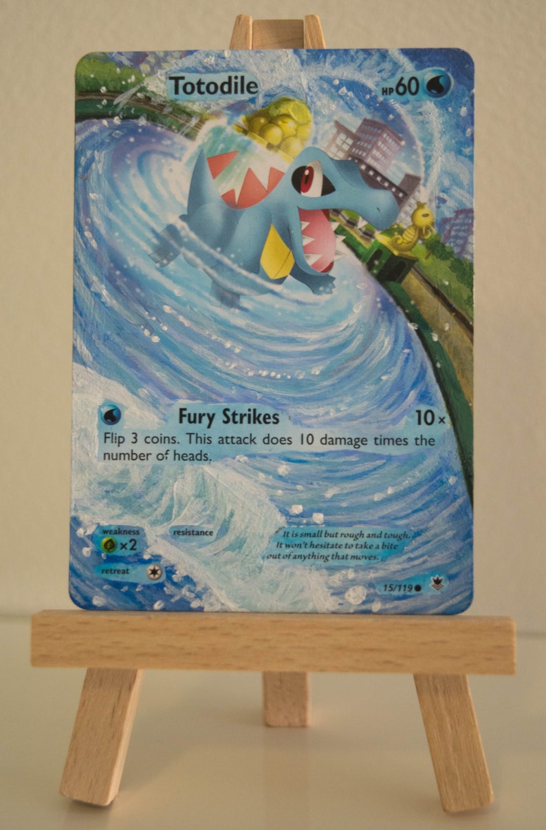 Custom painted Pokémon card Extended art | Etsy