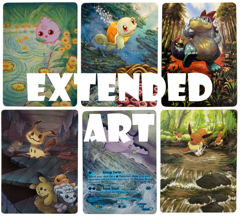 Extended art Custom painted Pok\u00e9mon card Artist Trading Cards Art ...