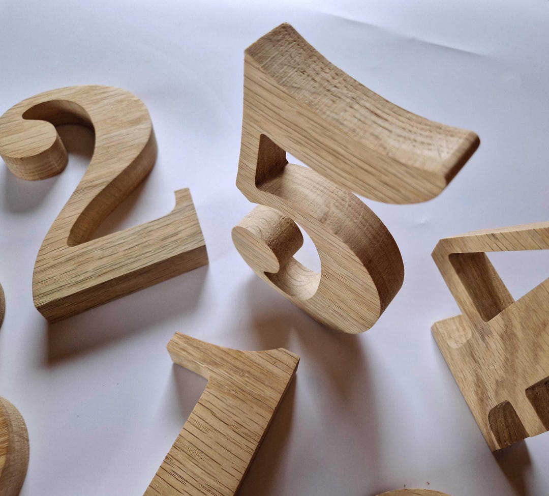 Decorative Wooden Numbers, Solid Wood, Table Numbers, Digit, Number ...