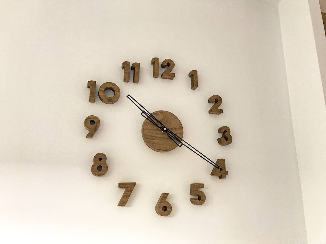 Wooden Large Clock, Scandi, Wall Clock, Wall Hanging, Wood Art, Oak ...