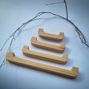 Oak Knobs,modern Knobs,pull and Drawer, Wooden Handles for Furniture, Oak, Boho Oak Wood Cabinet ...