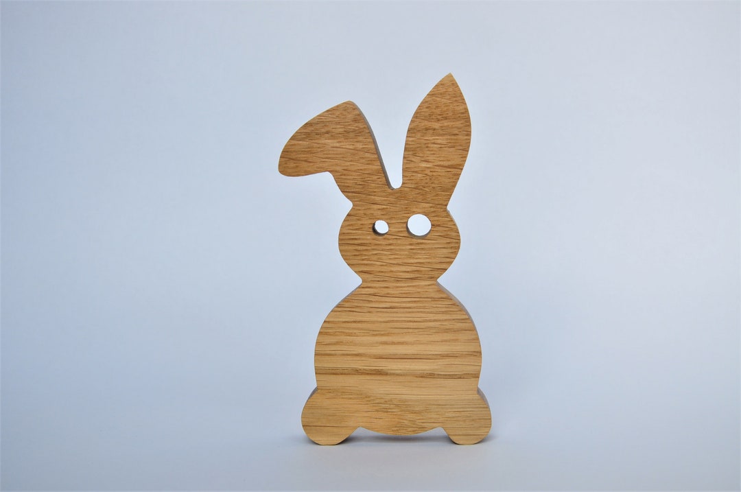 Easter Bunny, Solid Wood Bunny, Oak, Wood Ornaments for Easter - Etsy