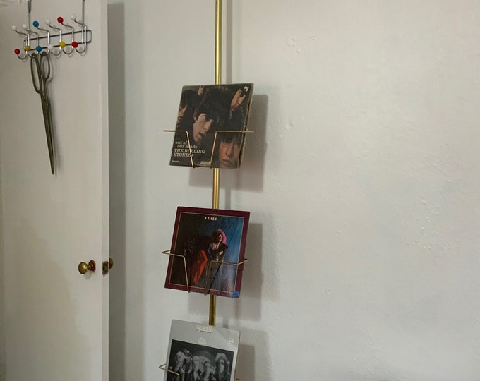 Tension Pole, LP, Album, Holder, Gold, Three Sections, Mid-century ...