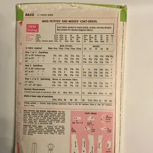 Vintage, Sewing, Pattern, Simplicity, 8653, Size 10, Bust 32 1/2 ...