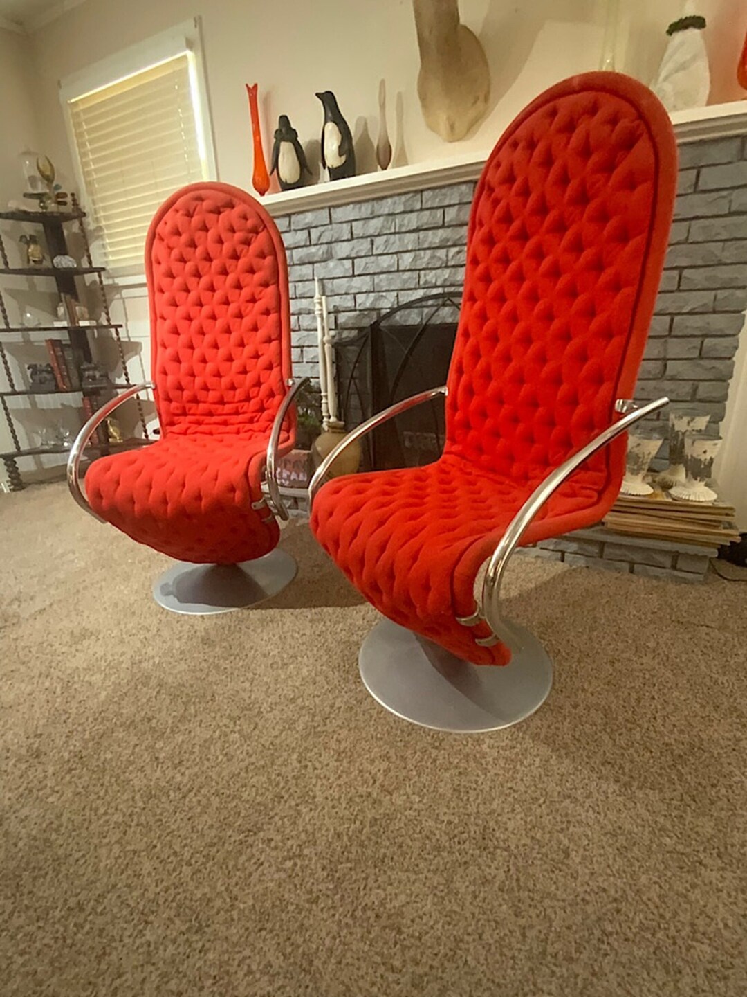 Vernon Panton Chairs Mid-century Modern Set of Two Chrome - Etsy