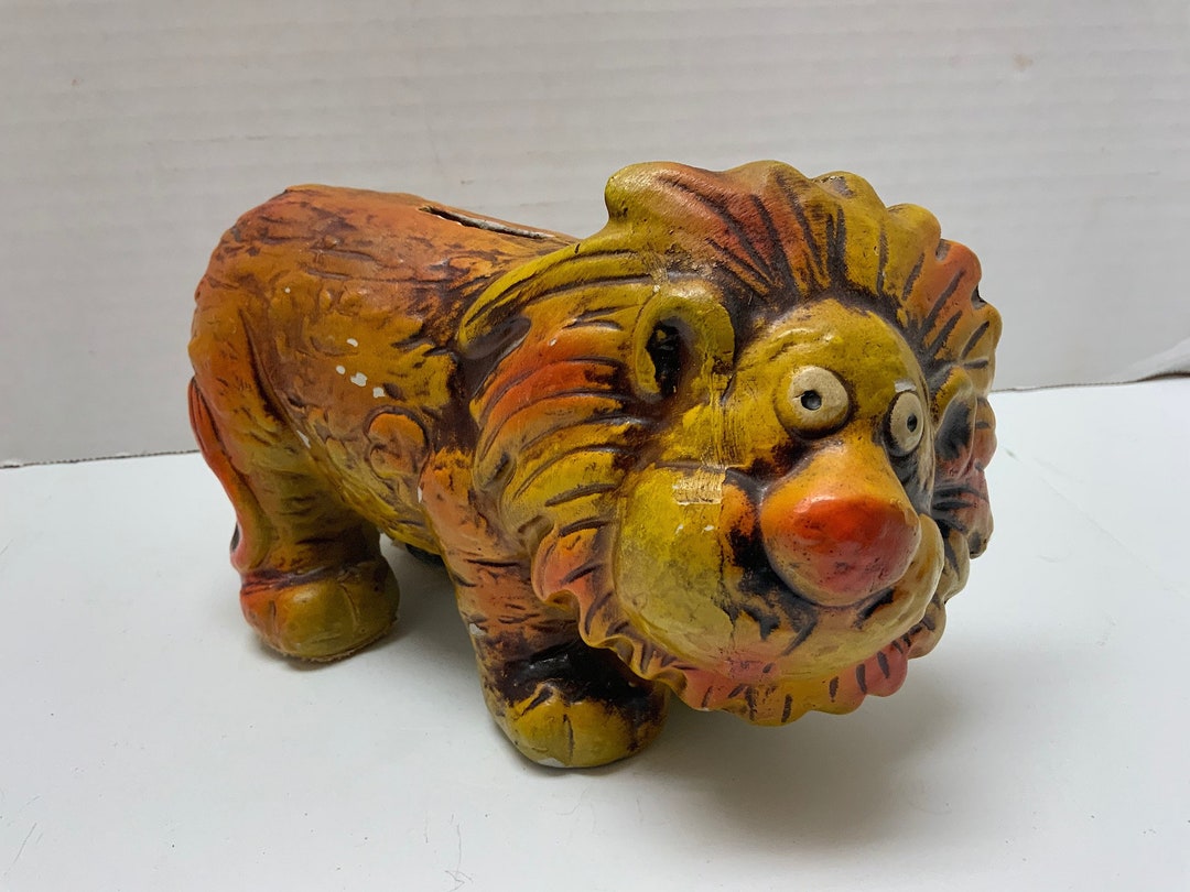 Vintage, Lion, Bank, Paper, Mache', 1960's, 1970's, Mid-century, Mod ...
