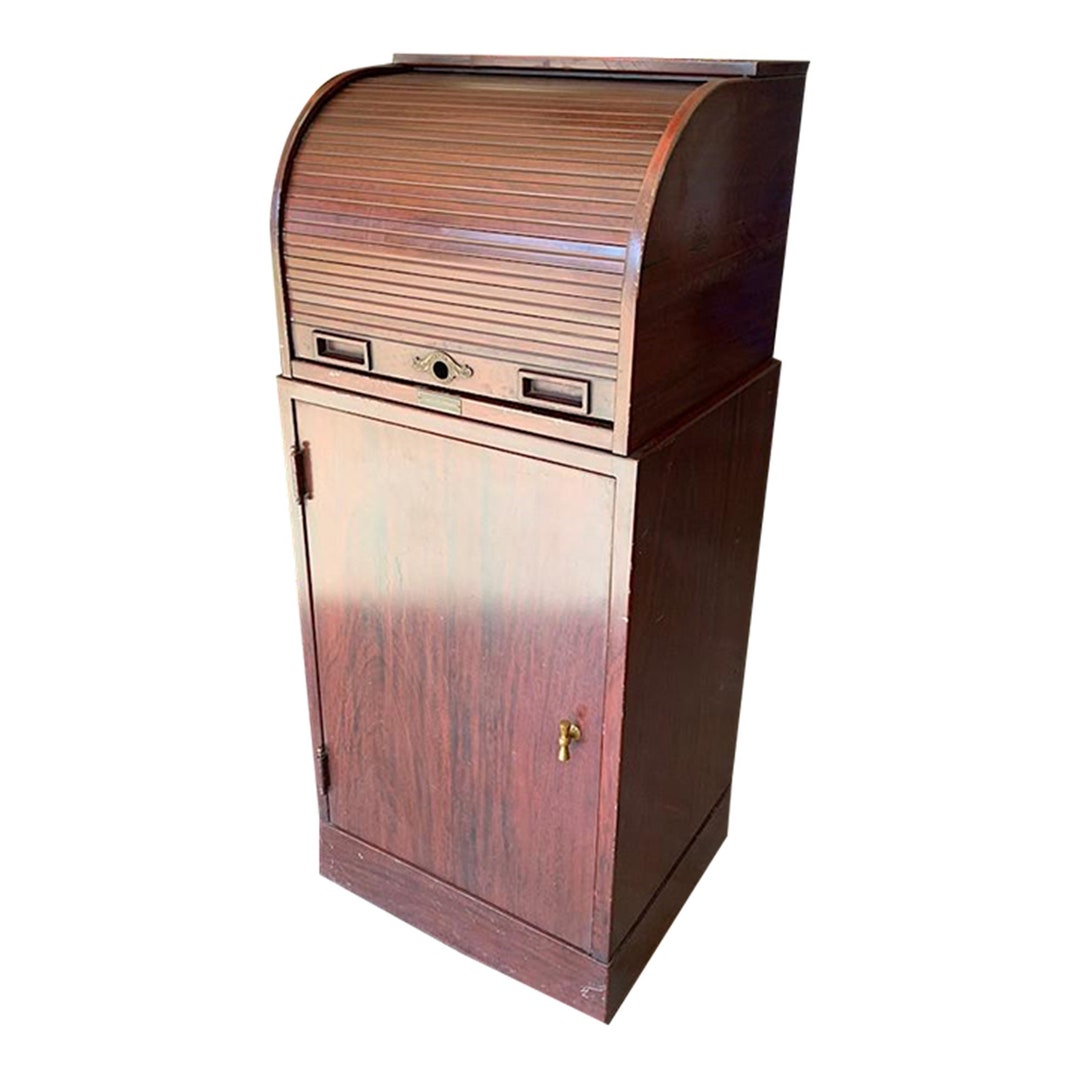 Steel, Cabinet, Desk, Bank Teller's, Register, Roll Top, Cash Drawer ...