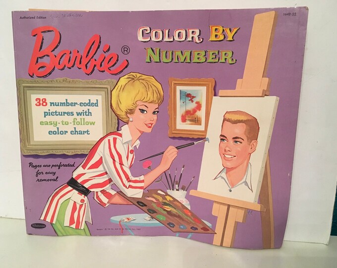 Vintage 1962 Barbie Color BY Number Coloring Book Authorized Edition ...