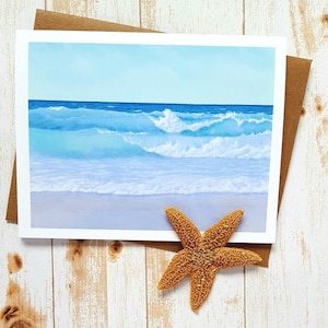 Nautical Card, Ocean Art, Maine Card, Coastal Card, Beach Art, Ocean ...