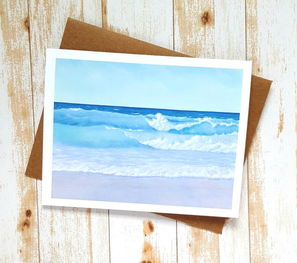 Nautical Card Ocean Art Maine Card Coastal Card Beach Art - Etsy