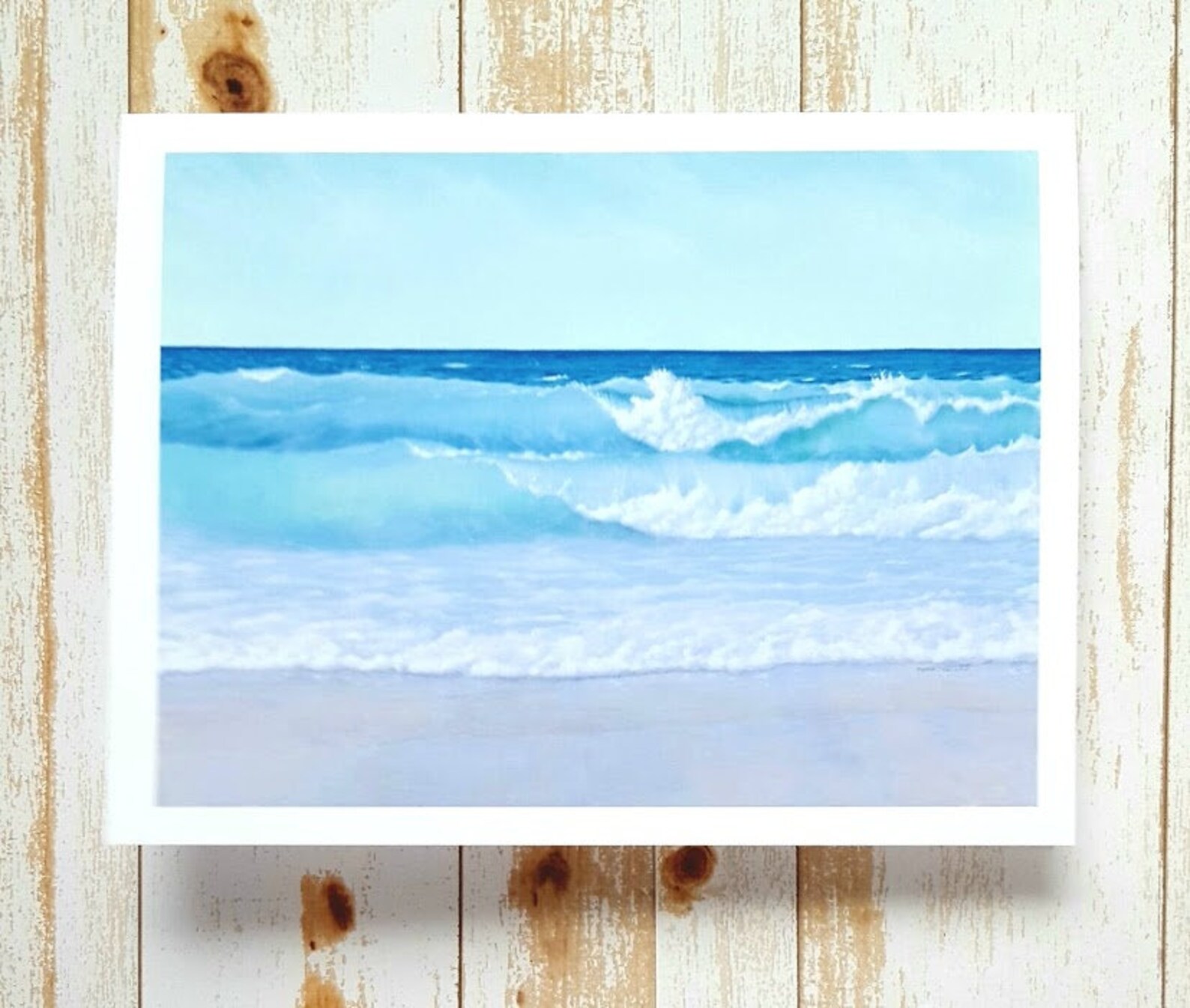 Nautical Card, Ocean Art, Maine Card, Coastal Card, Beach Art, Ocean ...