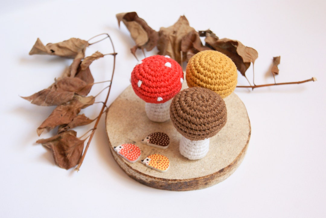 Magical Crochet Fungi for Seasonal Decorating, Woodland Decor, Standing ...
