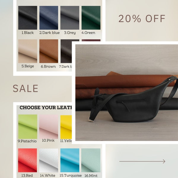 Leather Moon Bag - Etsy UK