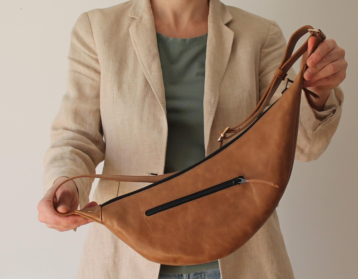Unisex Banana Bag ,available in Other Colors ,leather Banana Bag ...