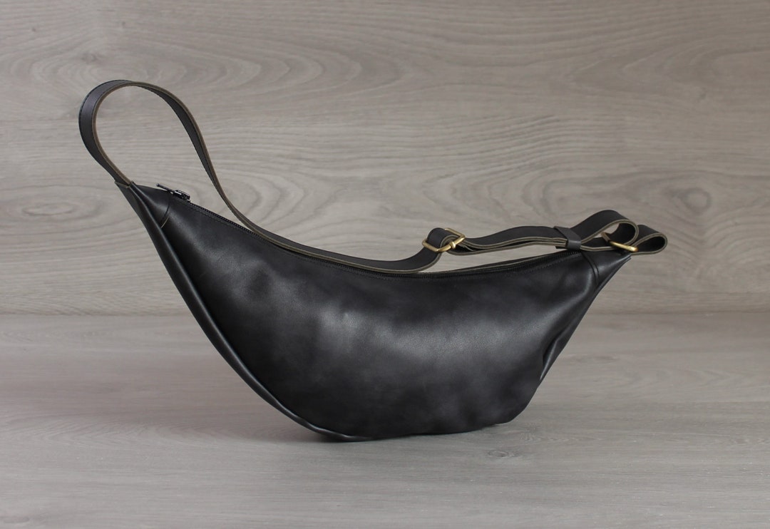 Chest Leather Bag, Banana Bag ,leather Banana Bag,crossbody Bag ...