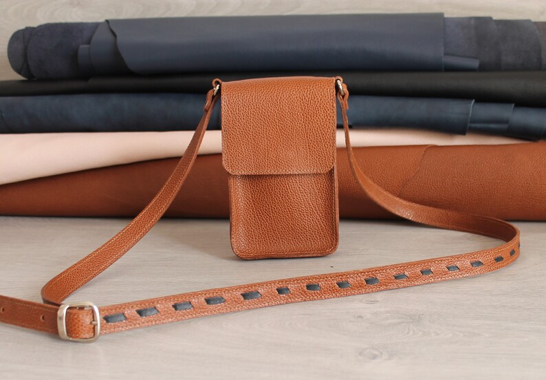 Leather Mobile Phone Bag Shoulder Bag Small Bag Etsy