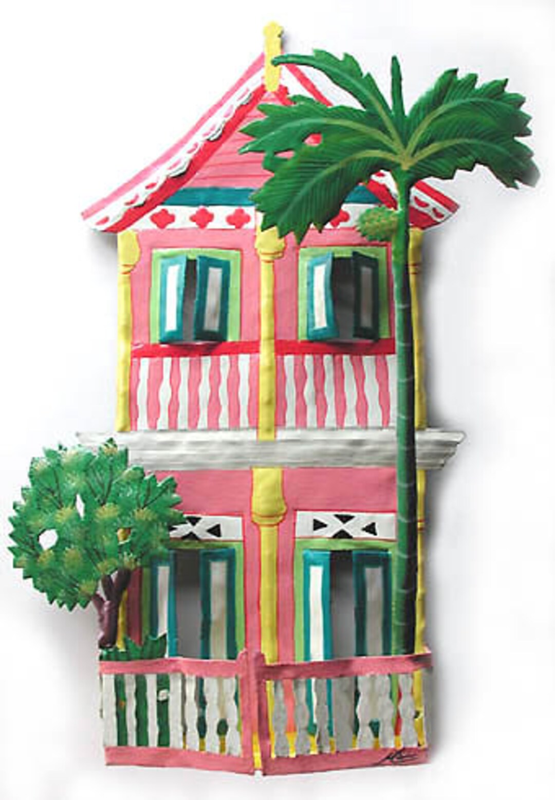 Metal Wall Art, Gingerbread House, Metal Wall Hanging, Tropical Decor ...