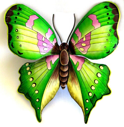 Metal Butterfly Painted Metal Art Garden Decor Metal Art | Etsy