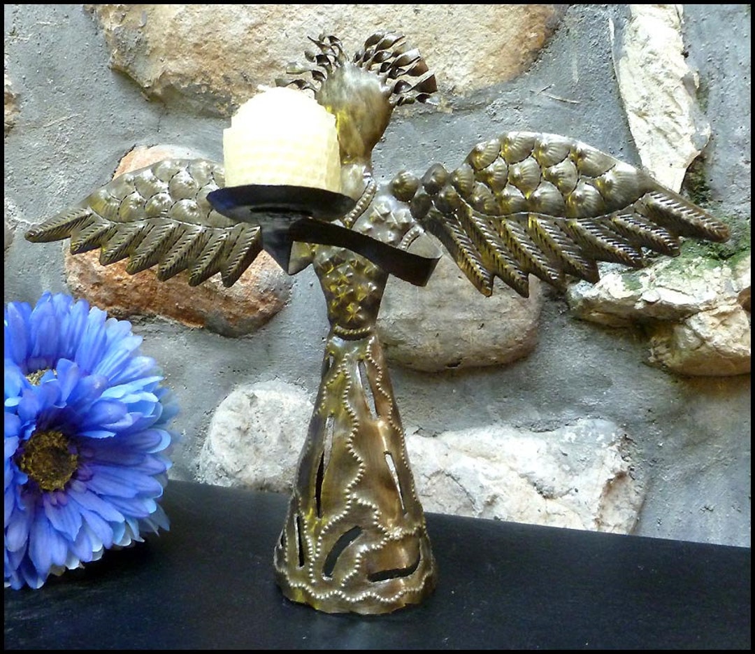 CANDLE HOLDER, Metal Angel Decor, 10 H X 12,angel Candle Holder ...