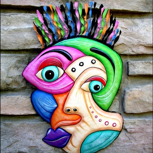 PAINTED METAL MASK, 4 Color Choices, Metal Art, Wall Art, Abstract Art ...