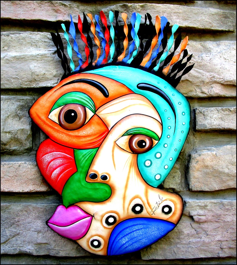 PAINTED METAL MASK 4 Color Choices Metal Art Wall Art - Etsy