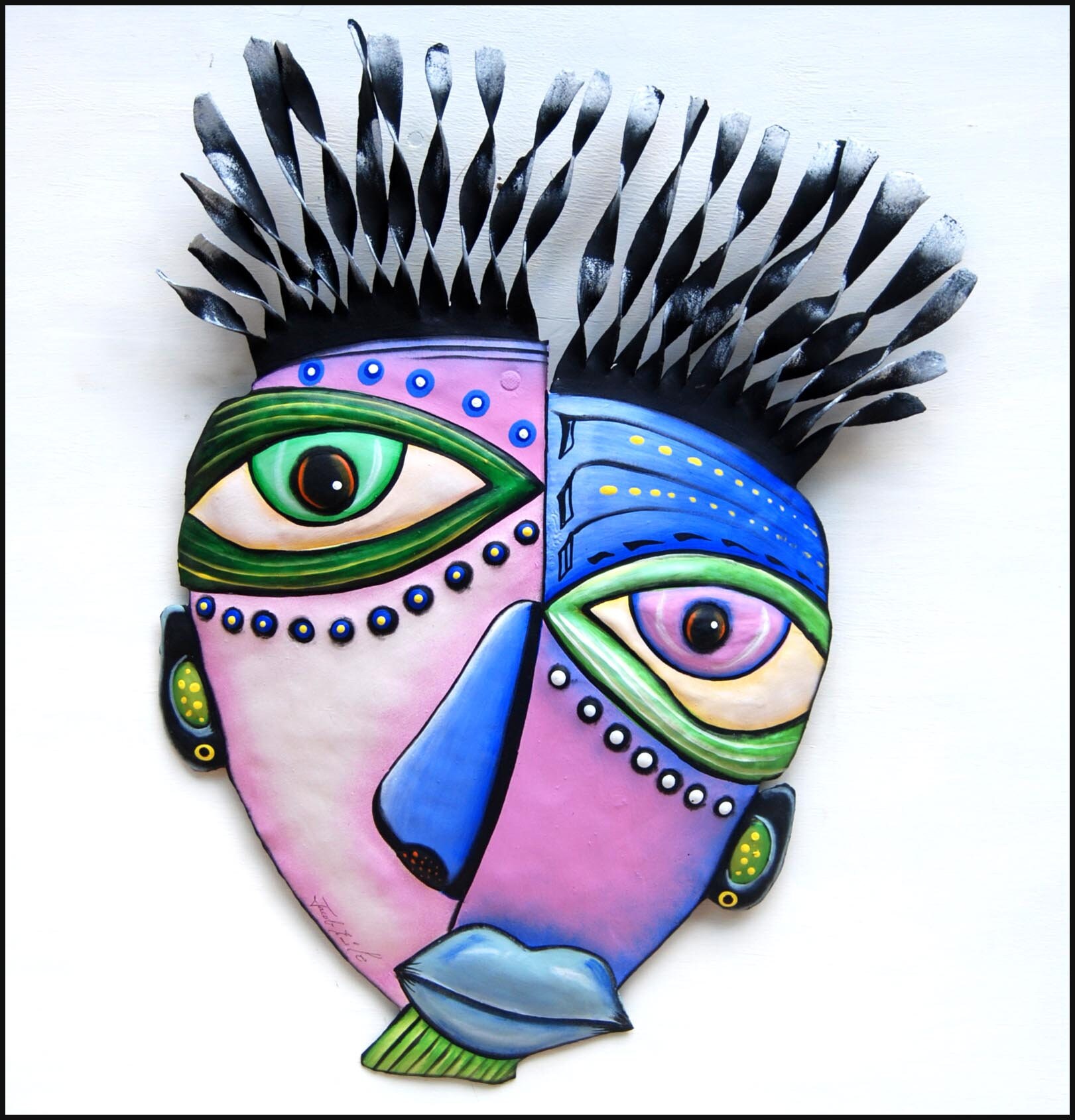 PAINTED METAL MASK 3 Colors Metal Art Wall Art Abstract - Etsy