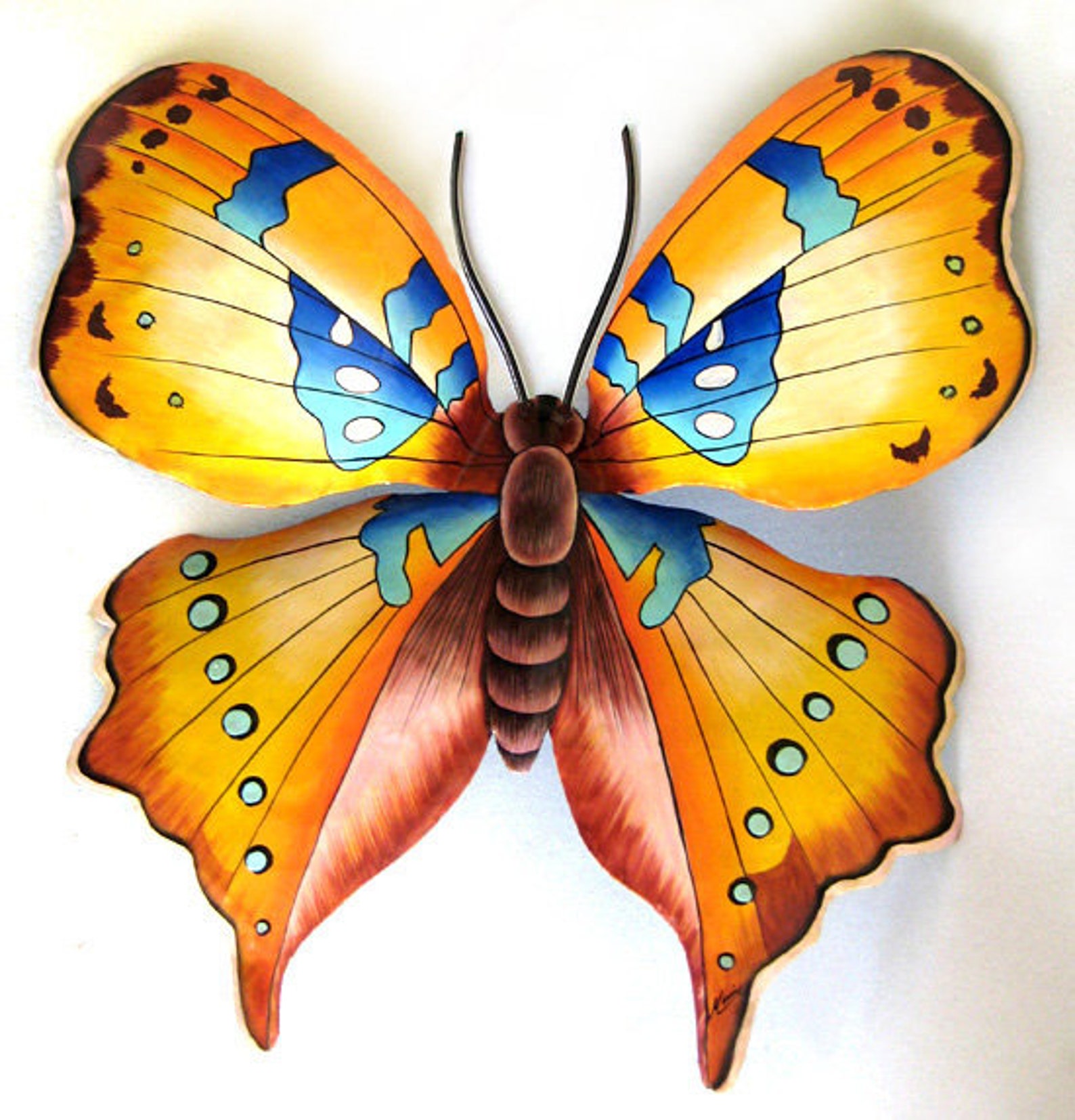 Metal Butterfly Painted Metal Art Garden Decor Metal Art - Etsy