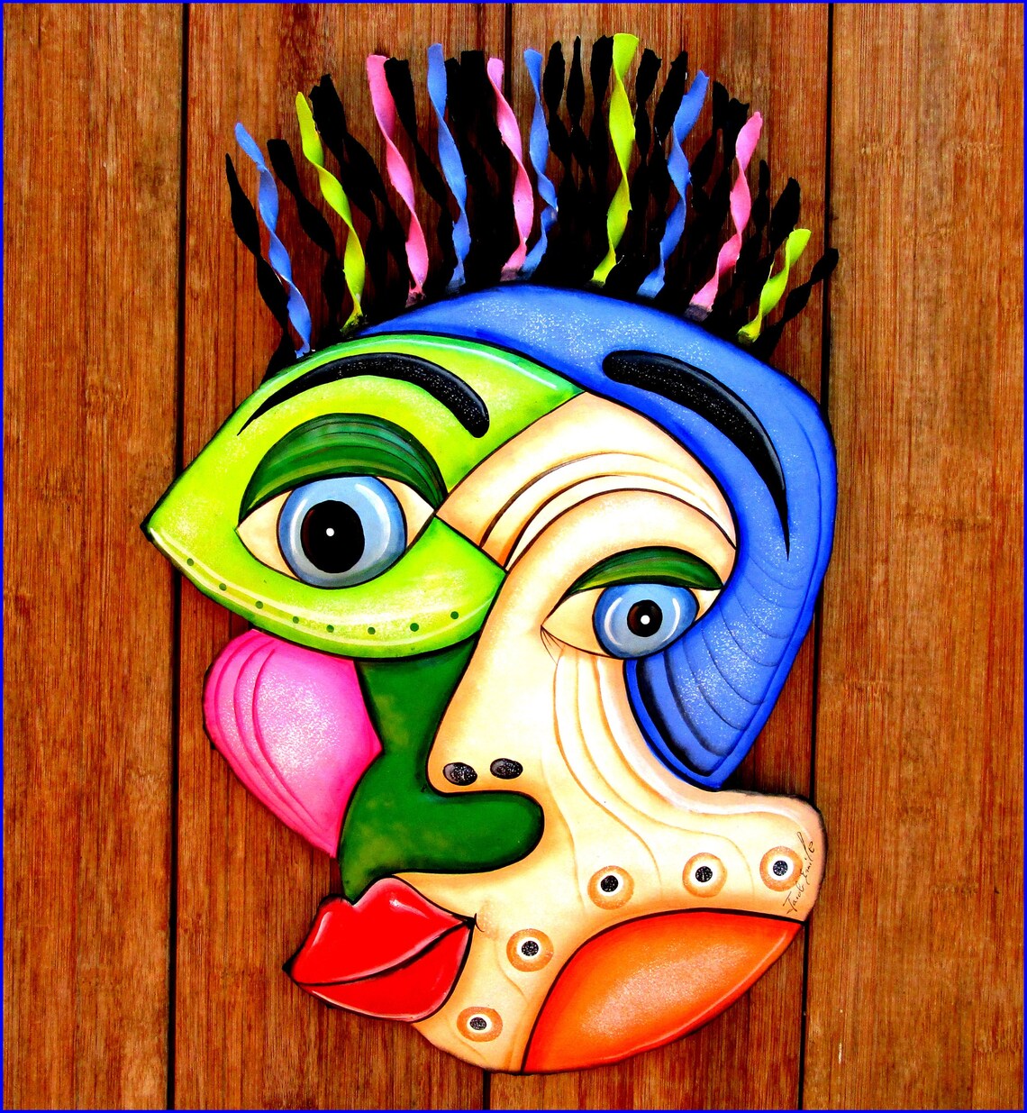 PAINTED METAL MASK 4 Color Choices Metal Art Wall Art - Etsy