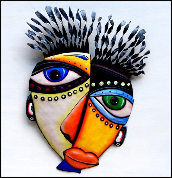 PAINTED METAL MASK 3 Colors Metal Art Wall Art Abstract - Etsy