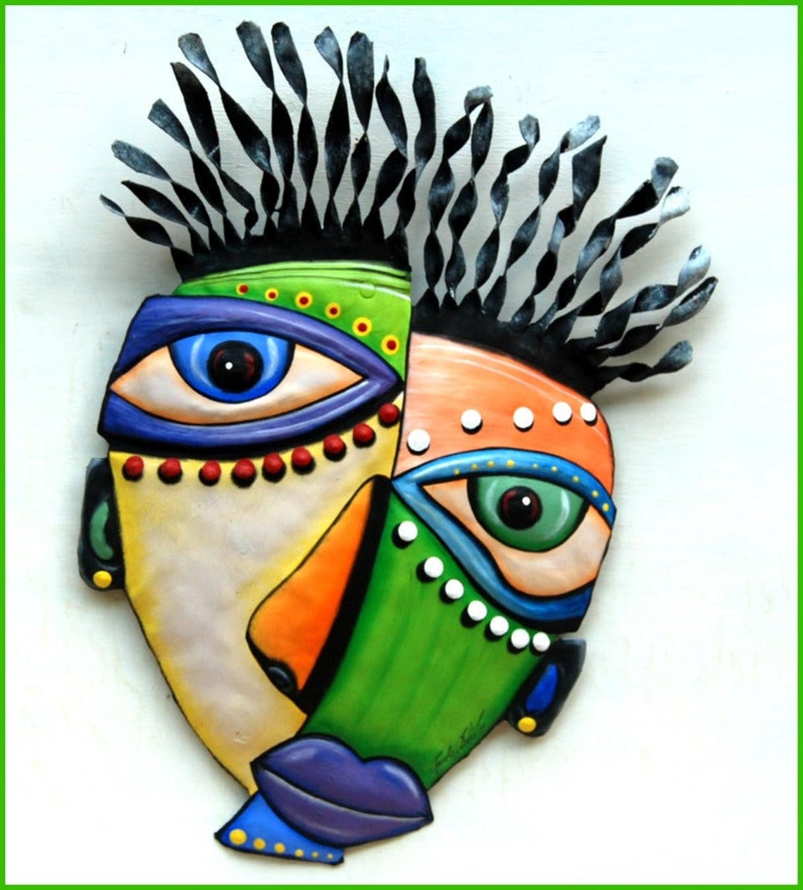 PAINTED METAL MASK 3 Colors Metal Art Wall Art Abstract - Etsy