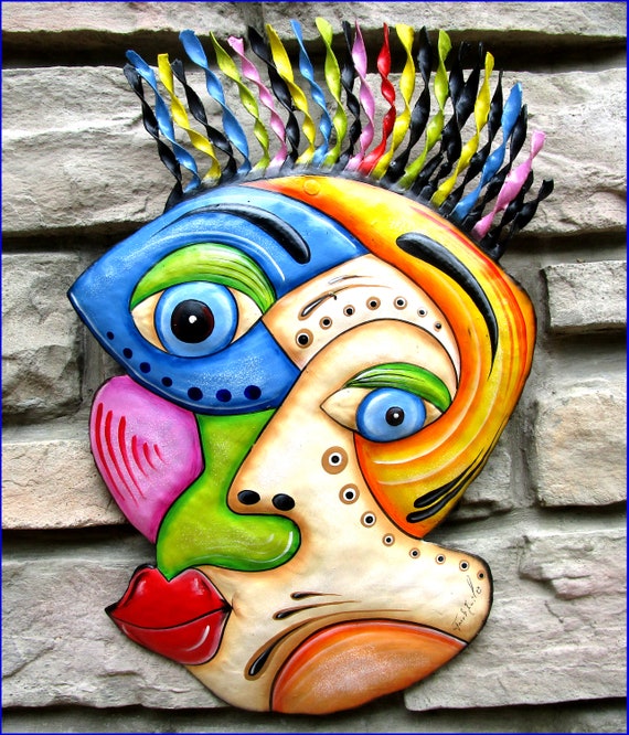 PAINTED METAL MASK 4 Color Choices Metal Art Wall Art - Etsy